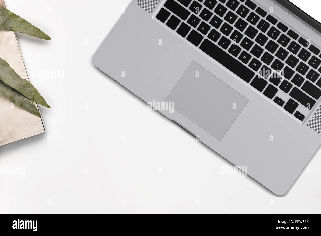 Top view of laptop keyboard, isolated on white background Stock Photo ...