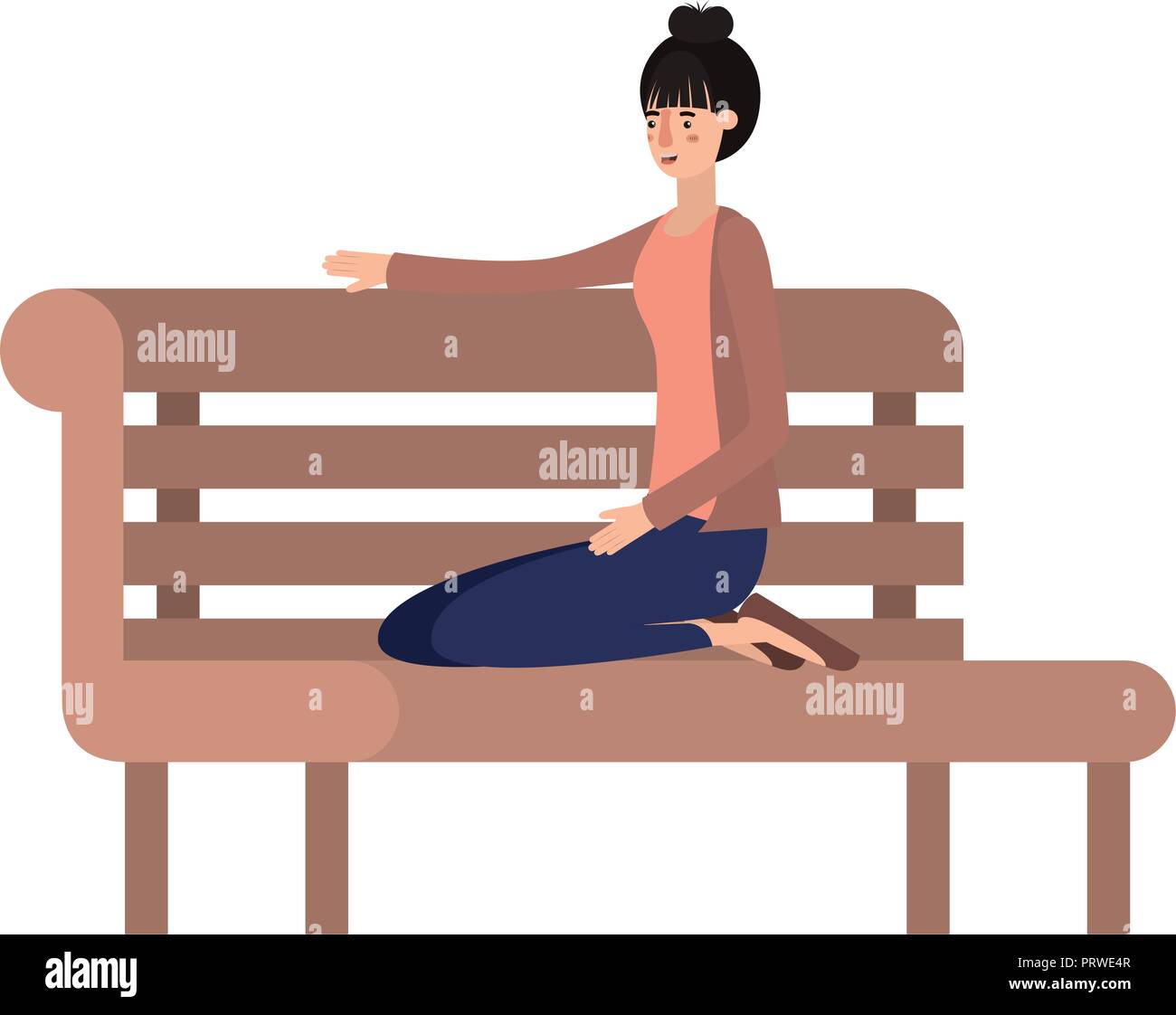 Cool woman sitting Stock Vector Images - Alamy