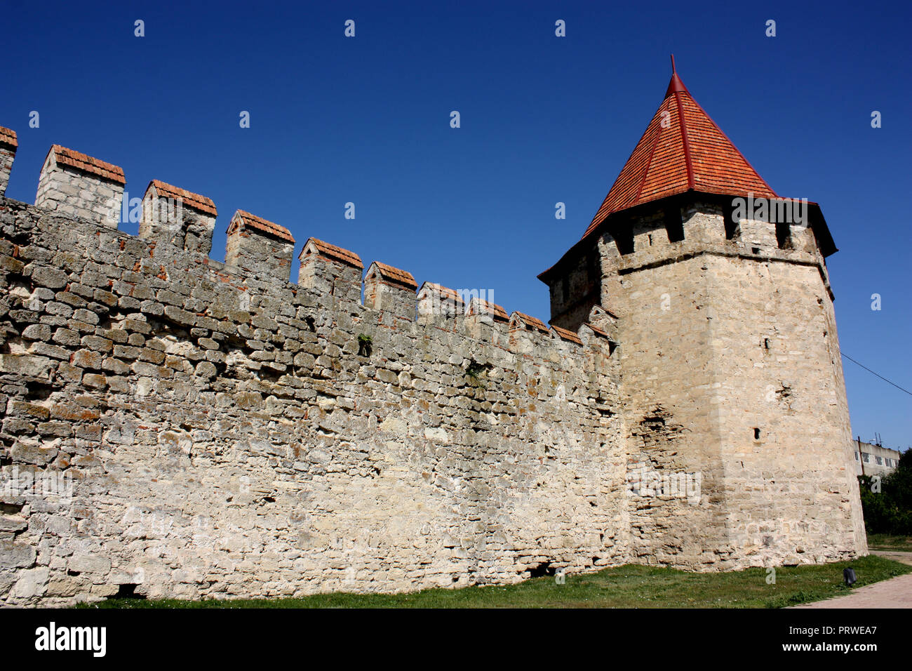 The outside walls of the Bender or Benderah Fortress in Moldavia Stock ...