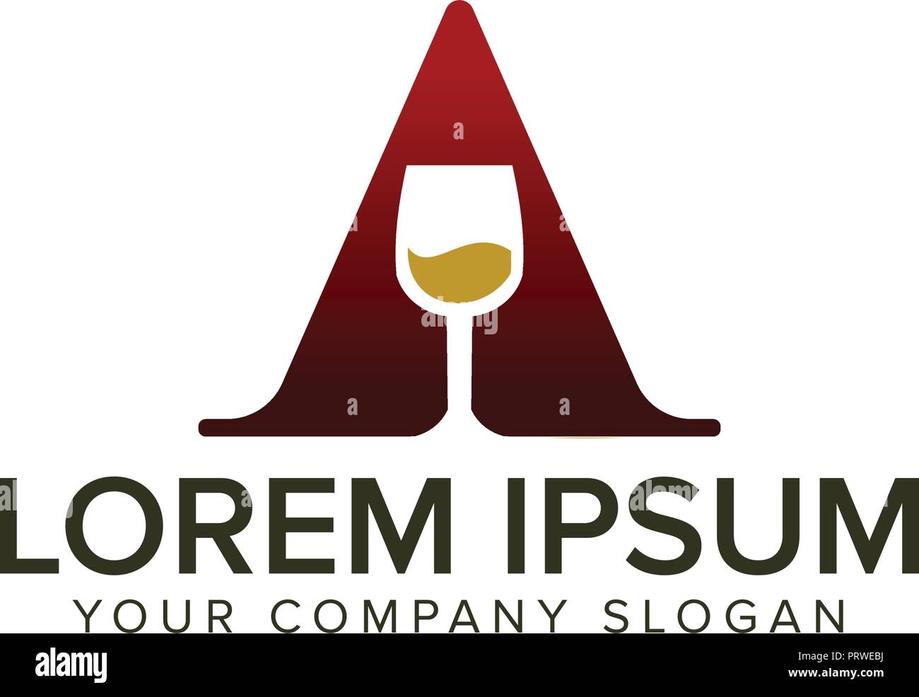 Bar Nightclub with letter a logo design concept template Stock Vector ...