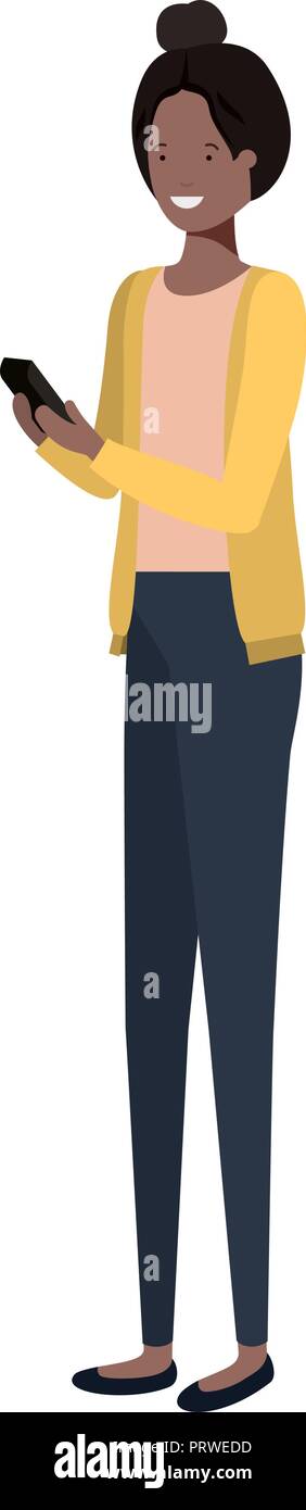young woman with smartphone avatar character Stock Vector Image & Art ...