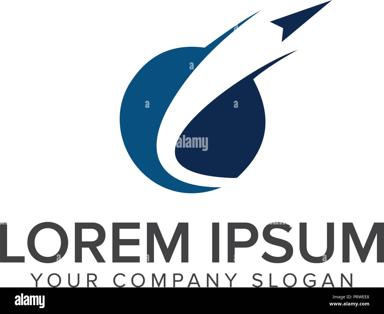 paper plane launch logo. technology logo design concept template Stock ...
