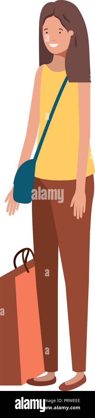 young woman of shopping avatar character Stock Vector Image & Art - Alamy