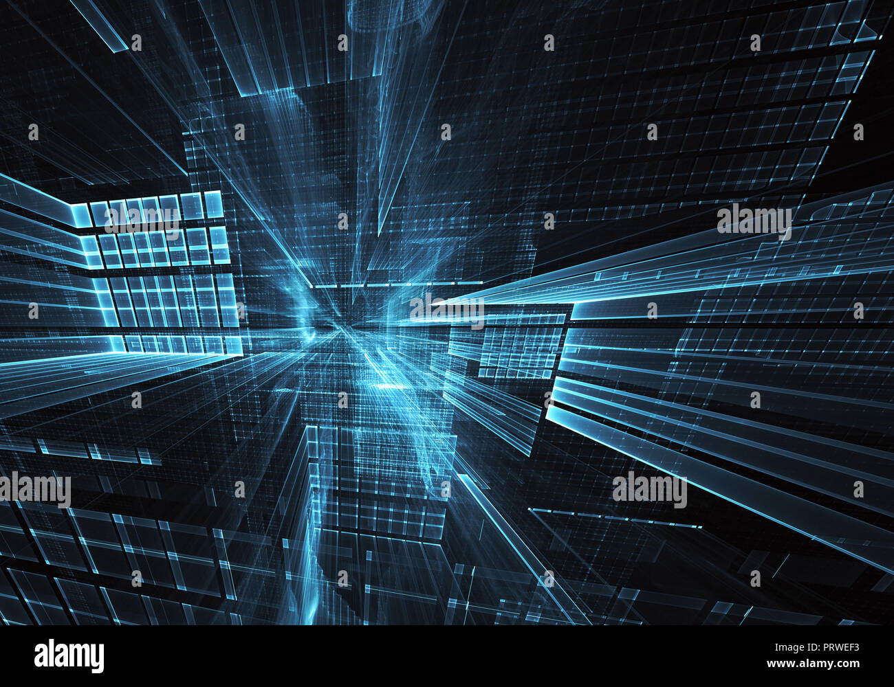 Computer generated abstract tehnology image. Three-dimensional 3D ...