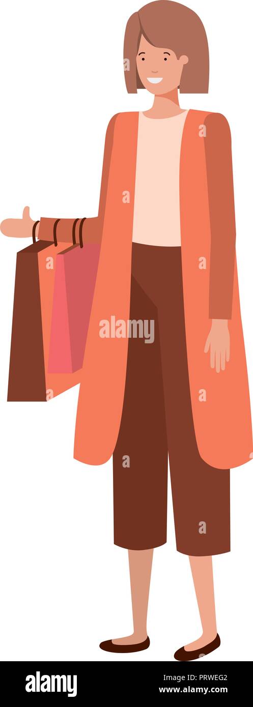 young woman of shopping avatar character Stock Vector Image & Art - Alamy