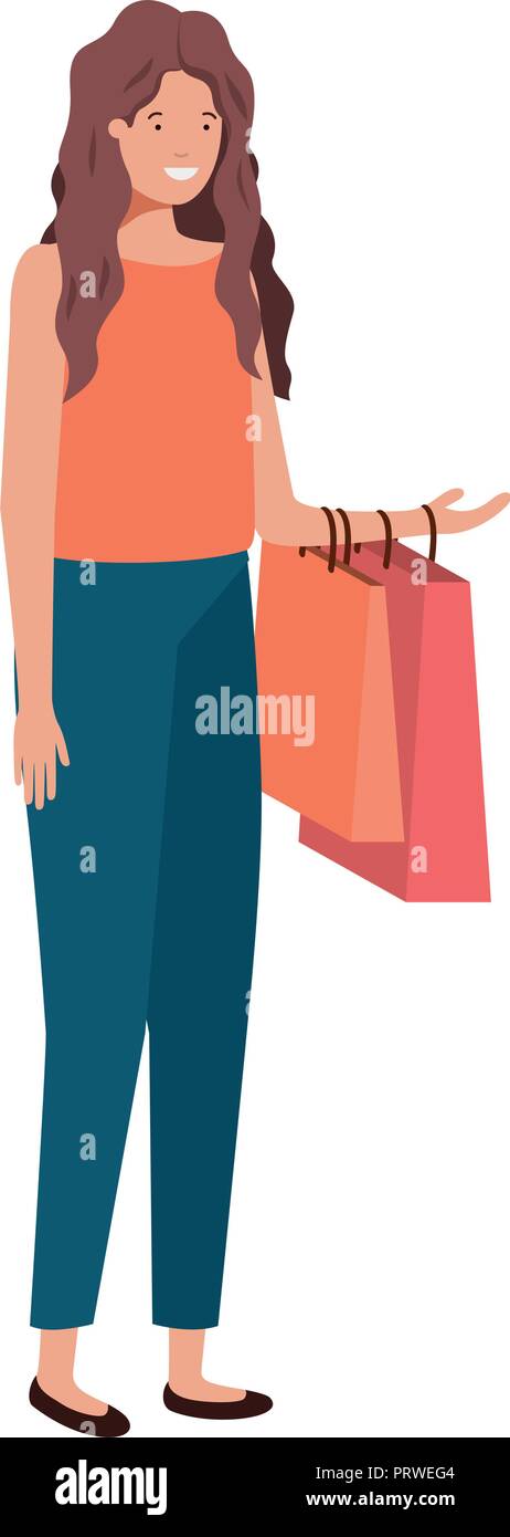 young woman of shopping avatar character Stock Vector Image & Art - Alamy