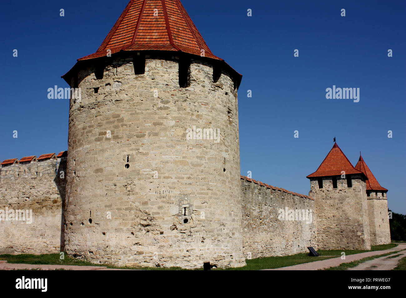The outside walls of the Bender or Benderah Fortress in Moldavia Stock ...