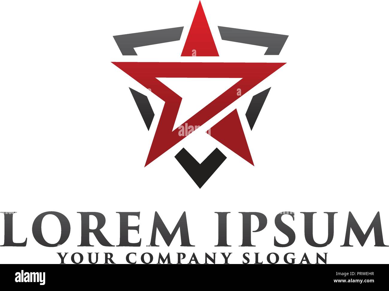 Shield vector logo star hi-res stock photography and images - Alamy