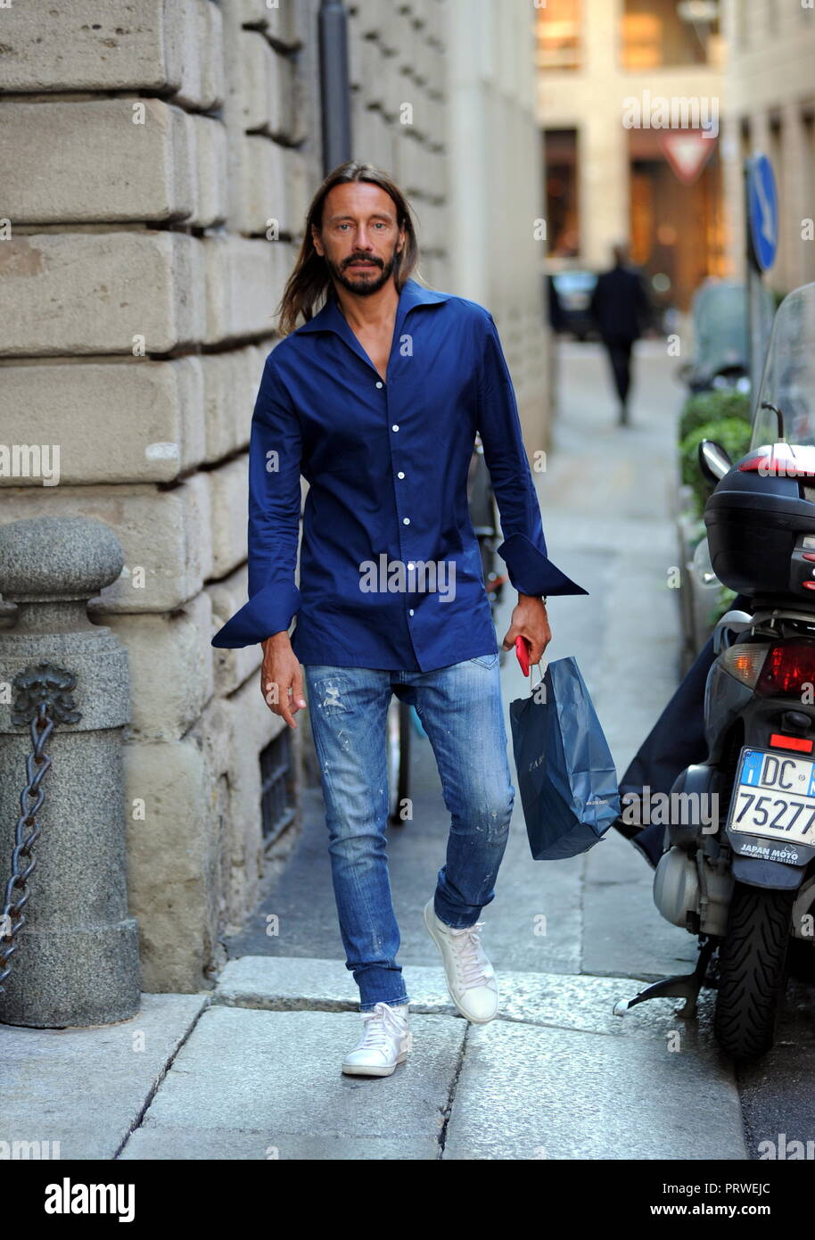 Bob Sinclar and son Raphael out in Milan, Italy Featuring: Bob Sinclar ...