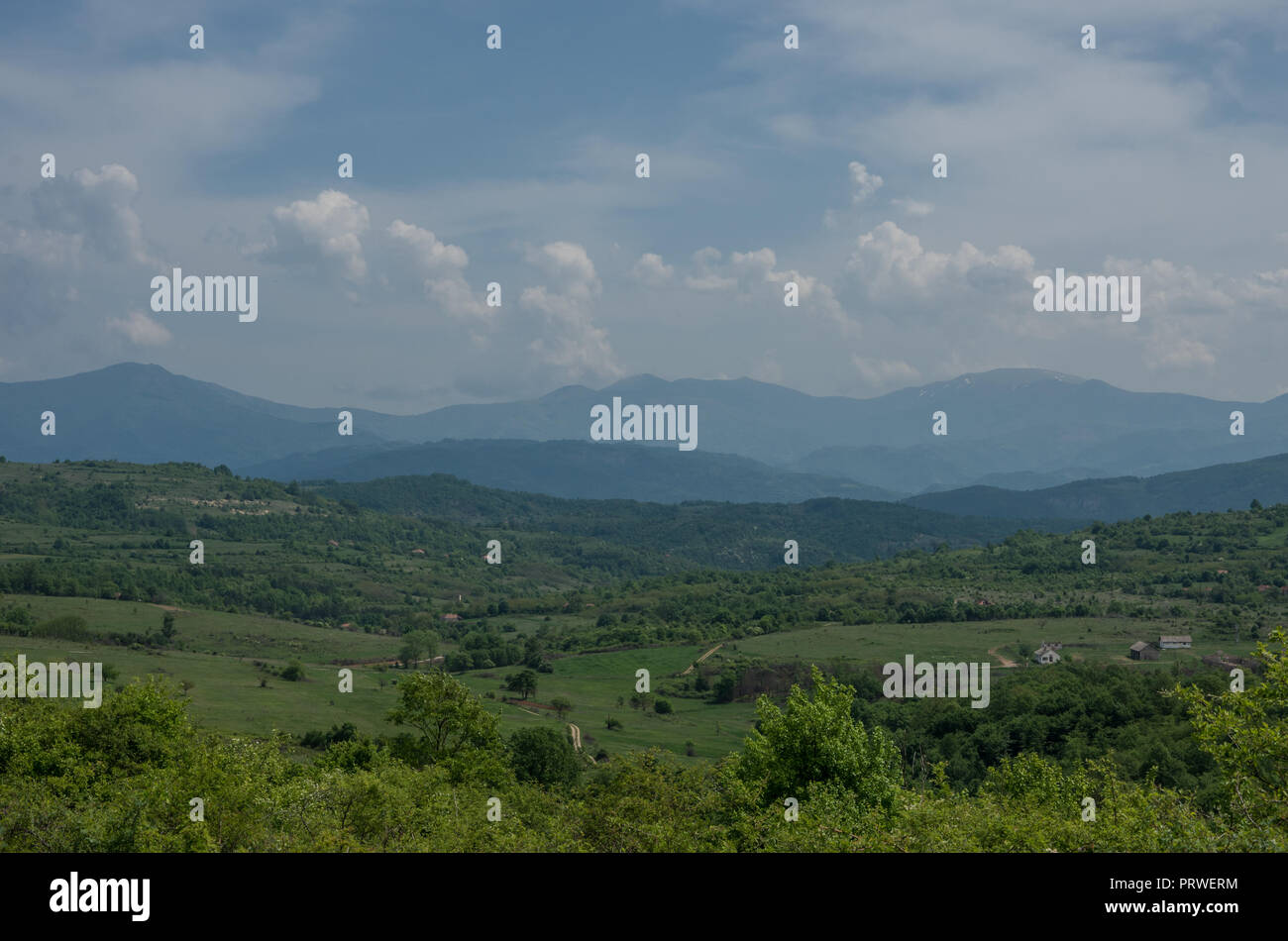 Landscape with Stara planina mountain massif in the south-eastern ...