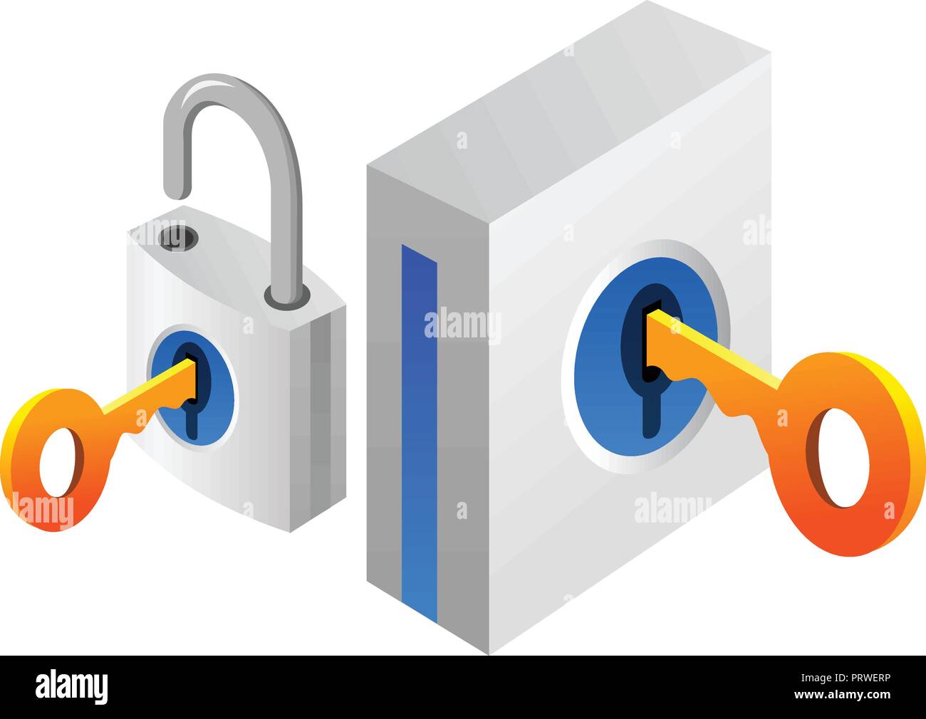 padlock and key. security and protection concept. Vector Illustration ...