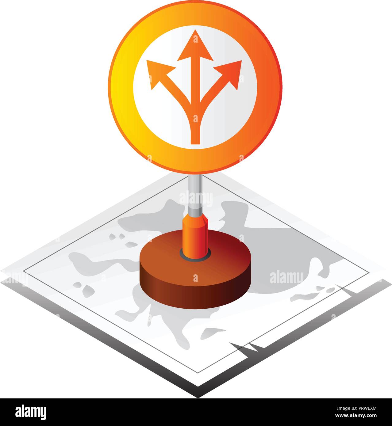 Road signs on way Stock Vector Images - Alamy