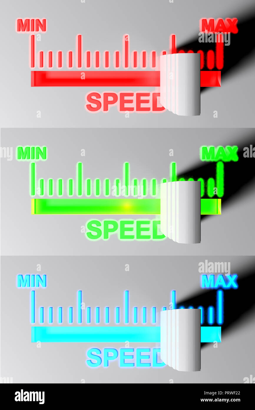 Level selector for SPEED - 3D rendering Stock Photo - Alamy