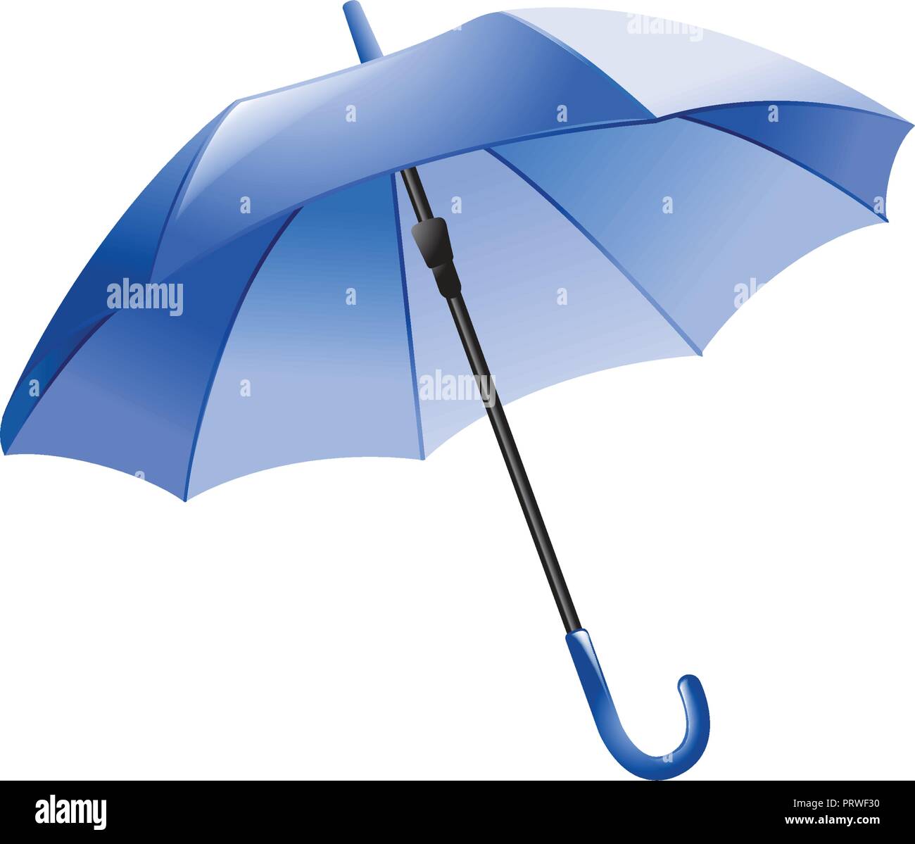blue umbrella. Vector Illustration Isolated on White Background Stock ...