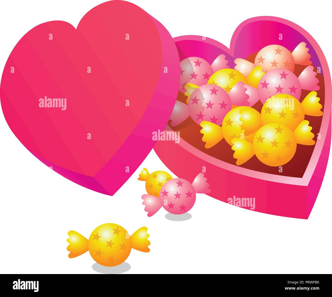 candy with love box. Realistic Vector Illustration design Stock Vector ...