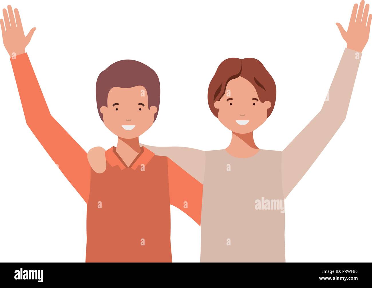 young men with hands up avatar character Stock Vector Image & Art - Alamy