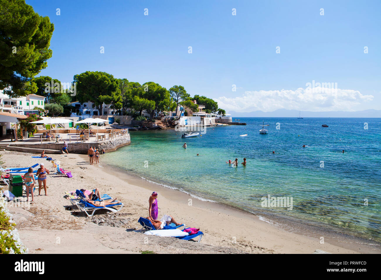 ALCUDIA, MAJORCA, SPAIN - September 24rd, 2018: People enjoy small ...