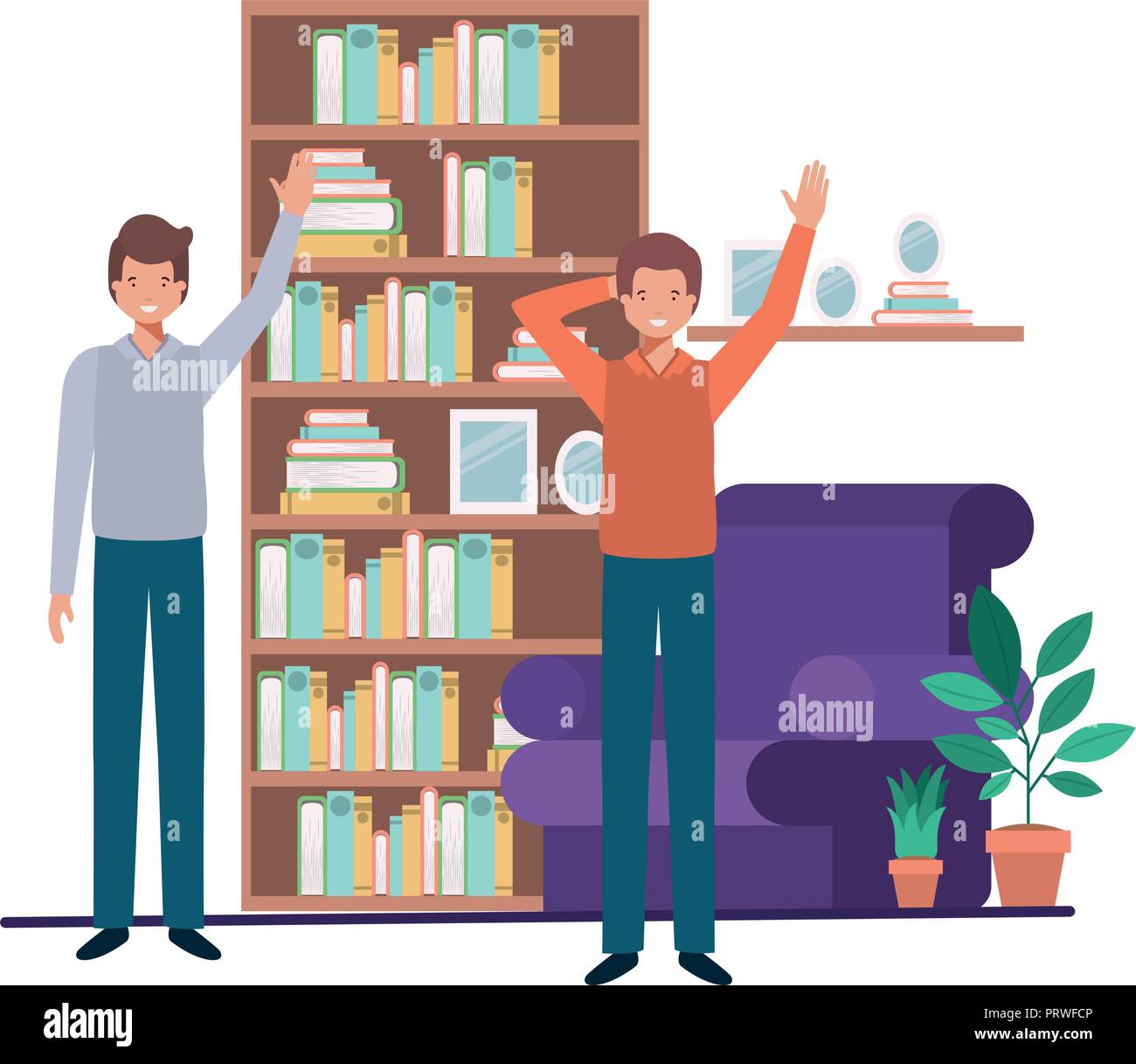 Men in room standing Stock Vector Images - Alamy