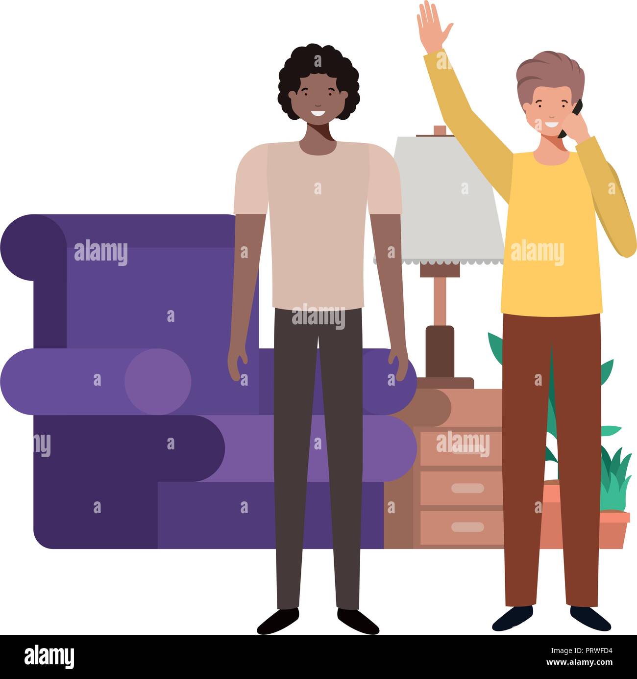 Men in room standing Stock Vector Images - Alamy