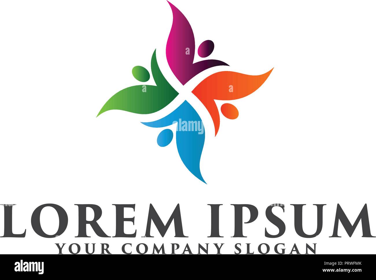 teamwork partnership people logo design concept template Stock Vector ...