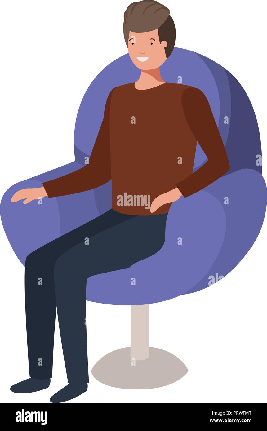 man sitting in chair avatar character Stock Vector Image & Art - Alamy