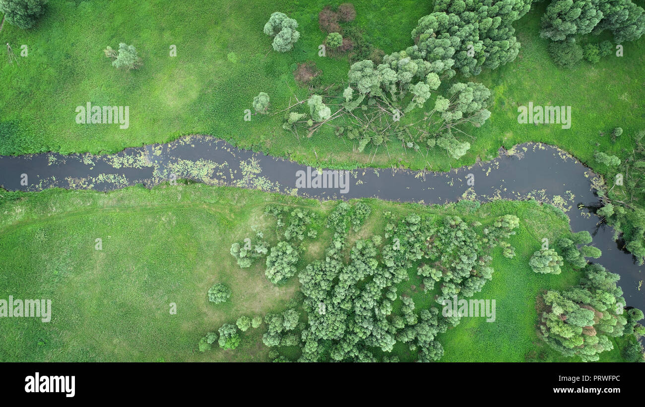 Aerial landscape from the drone - natural river Stock Photo - Alamy