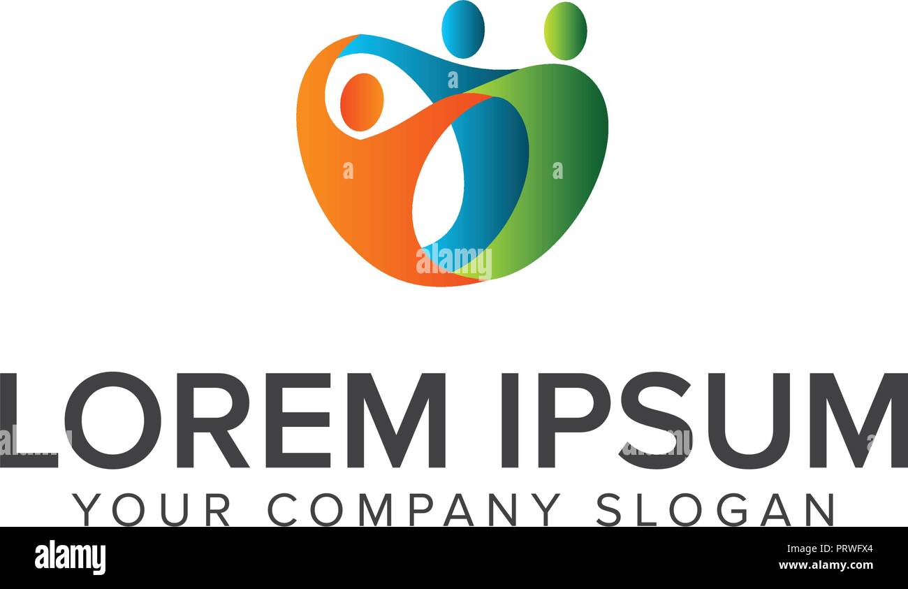 people helpful support logo. teamwork communication group logo design ...