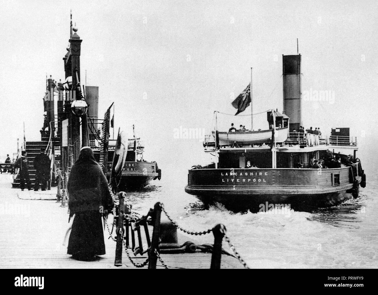 Vintage ferry boat Black and White Stock Photos & Images - Alamy