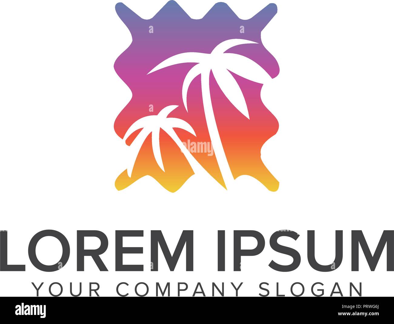 Palm tree logo hi-res stock photography and images - Alamy