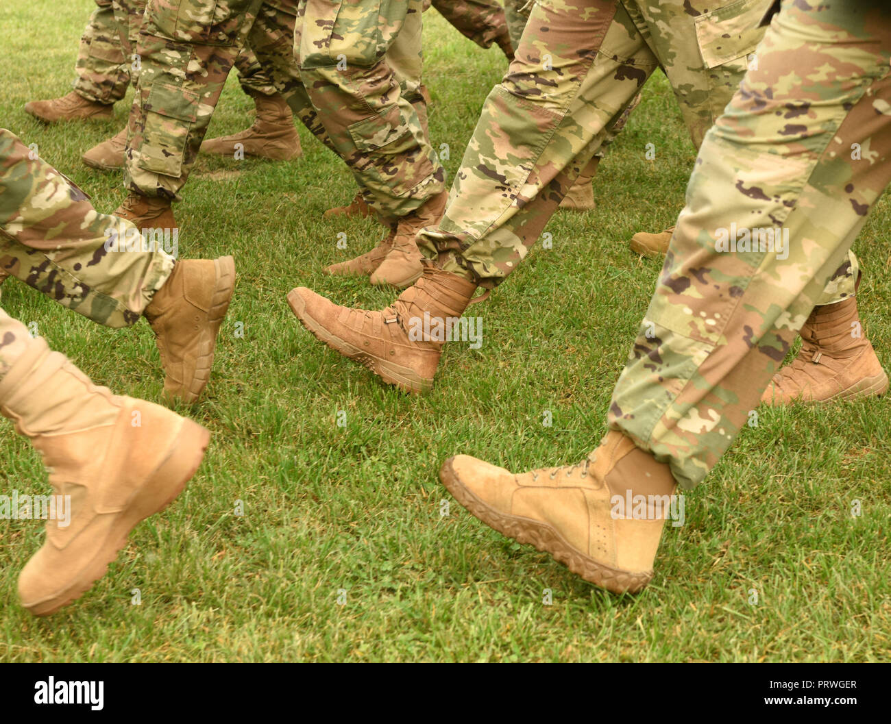 US soldiers legs in green camouflage military uniform. US troops Stock ...