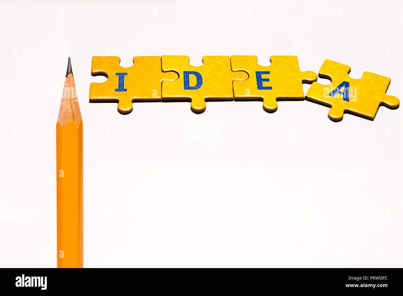 word IDEA composed with puzzle letters, concept for ideas and ...