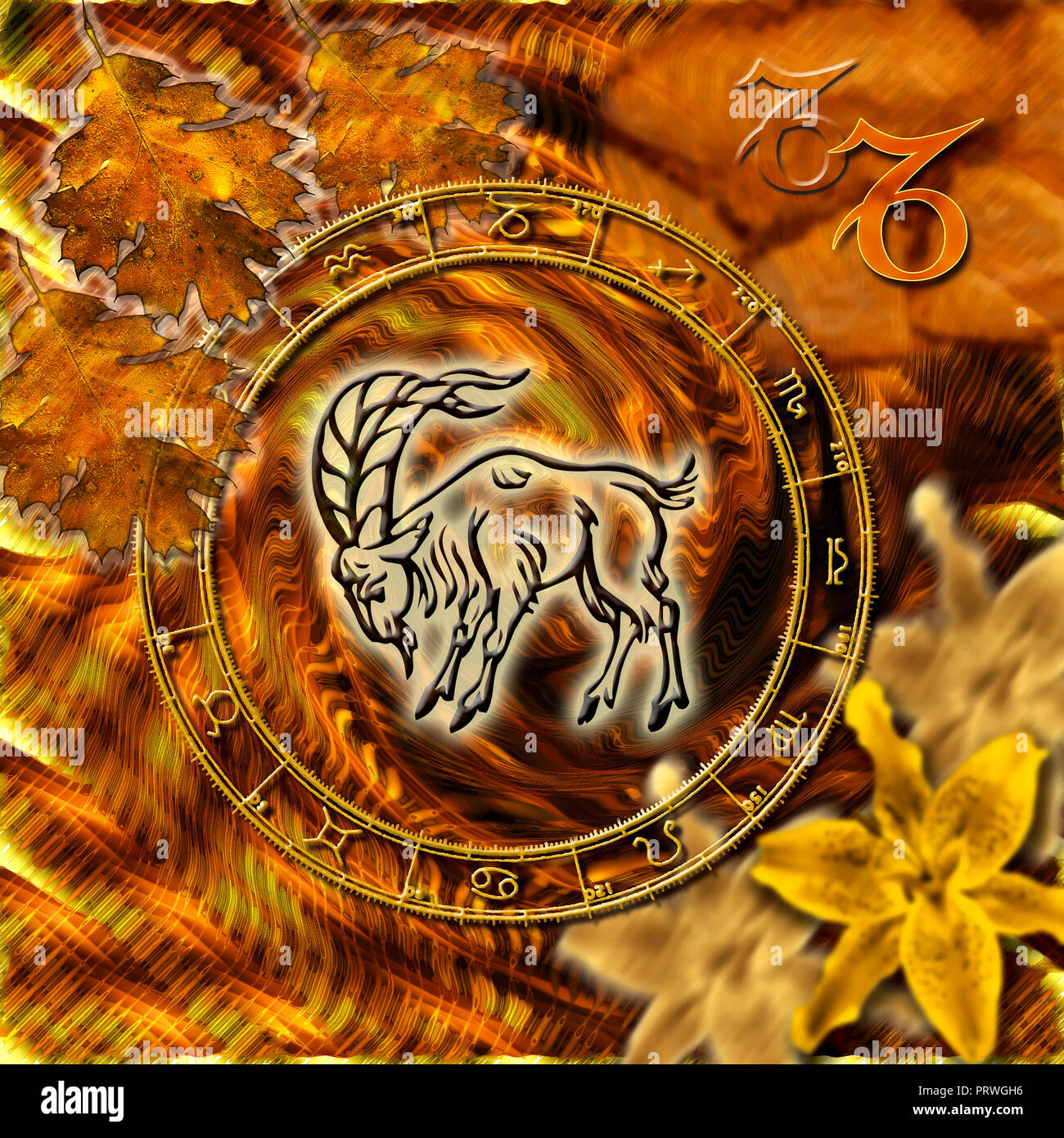 illustration for the astrology sign of Capricorn Stock Photo - Alamy