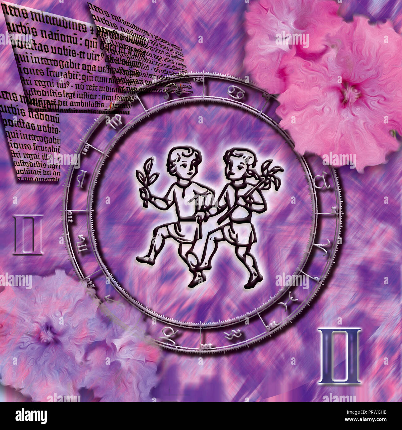 illustration for the astrology sign of Gemini Stock Photo - Alamy