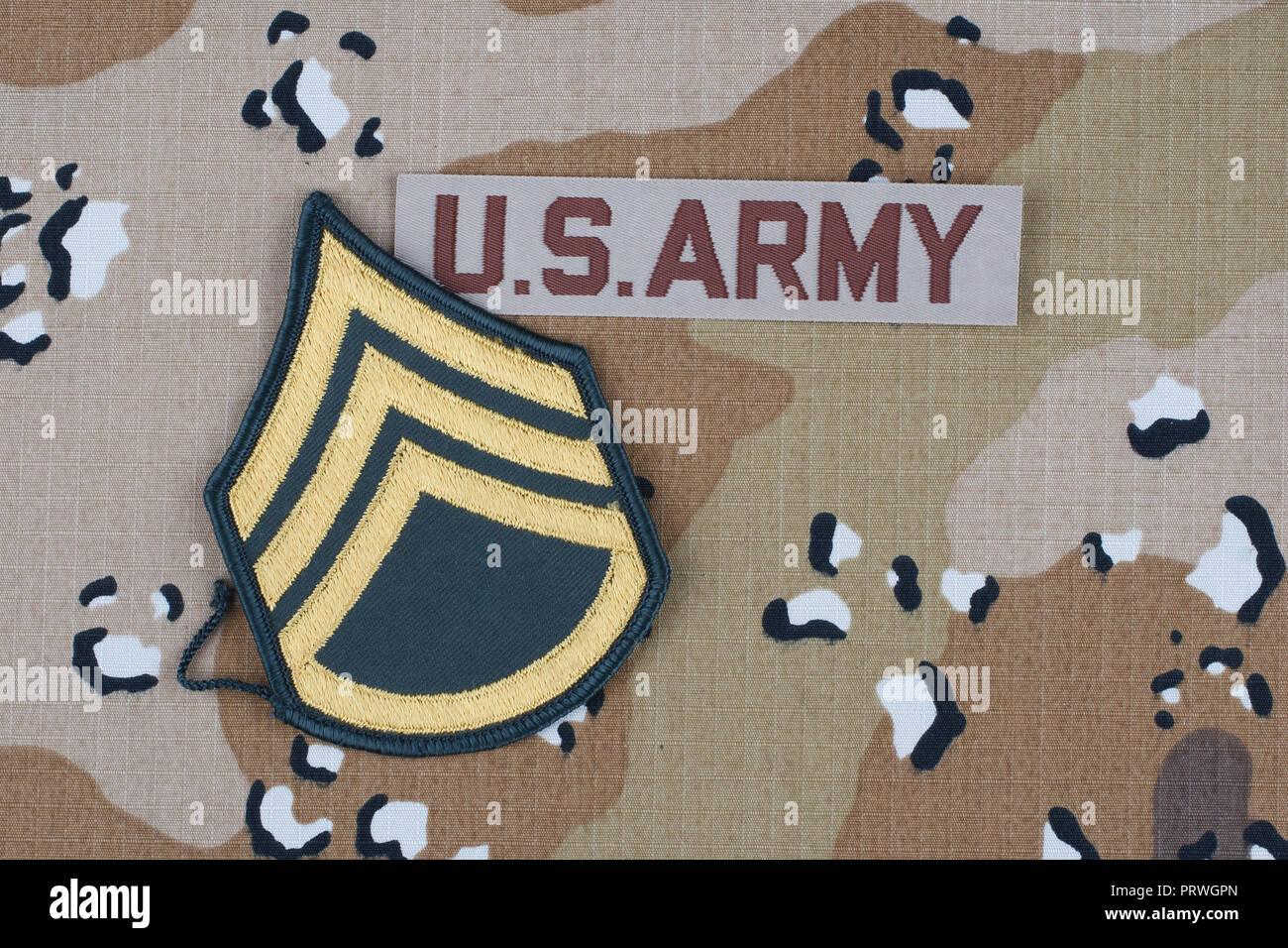 US ARMY desert uniform with rank patch Stock Photo - Alamy