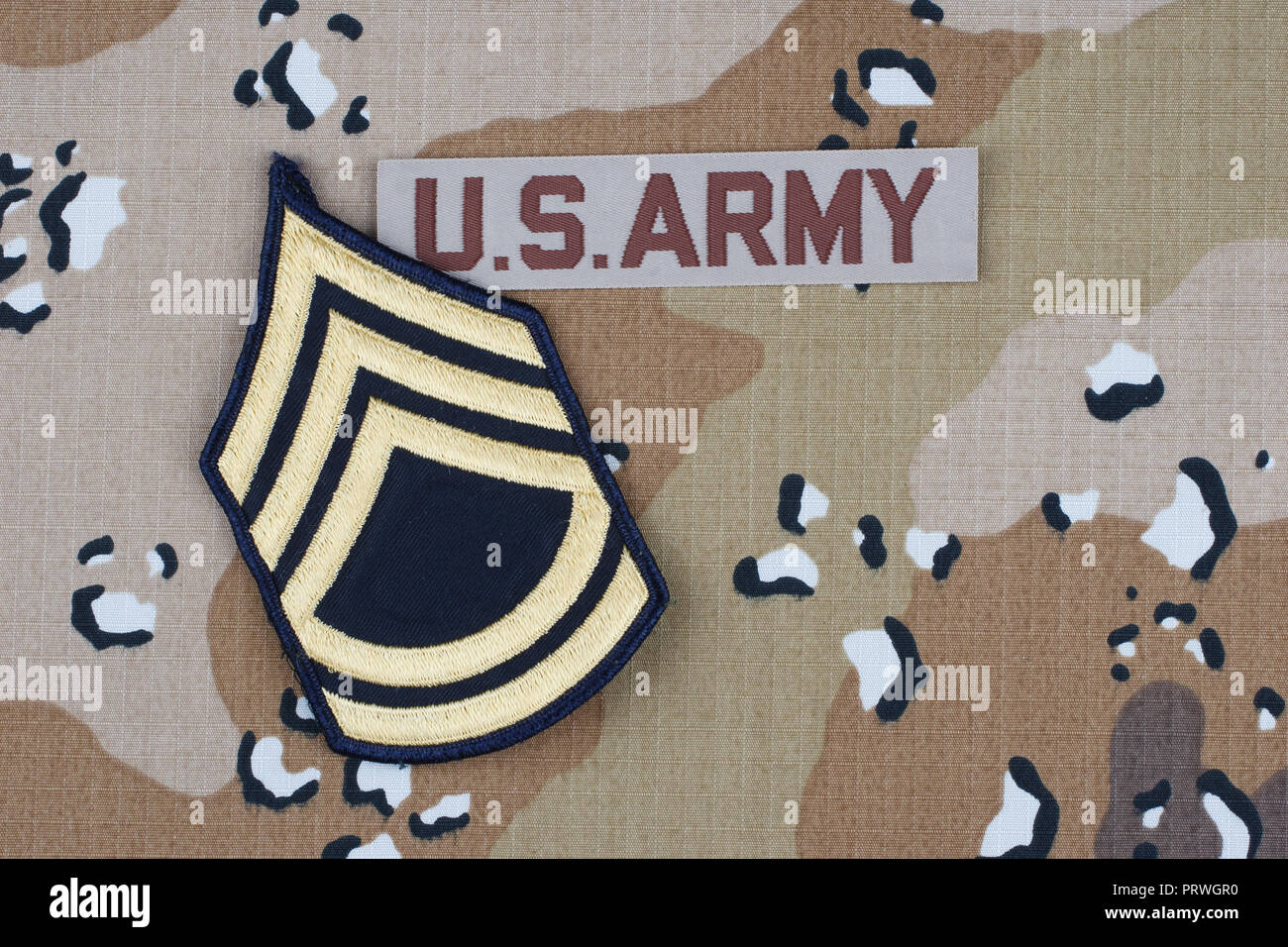 US ARMY desert uniform with rank patch Stock Photo - Alamy
