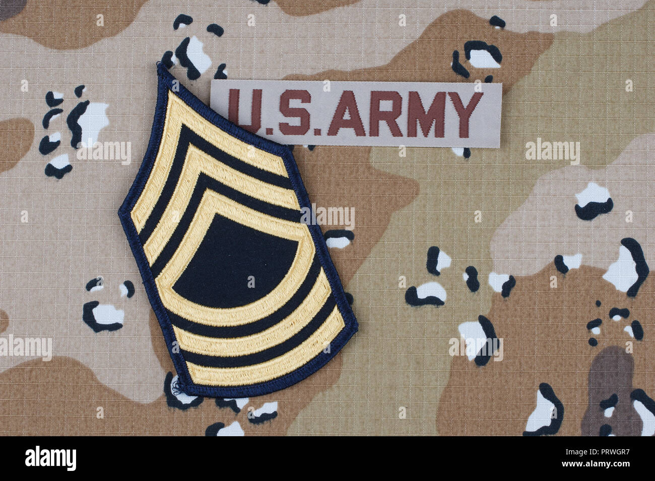 US ARMY desert uniform with rank patch Stock Photo - Alamy