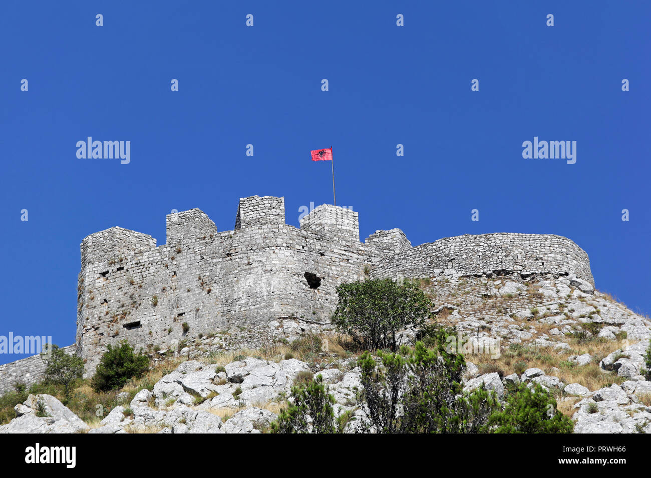 Medieval top hill Rozafa castle near Shkodra Stock Photo - Alamy