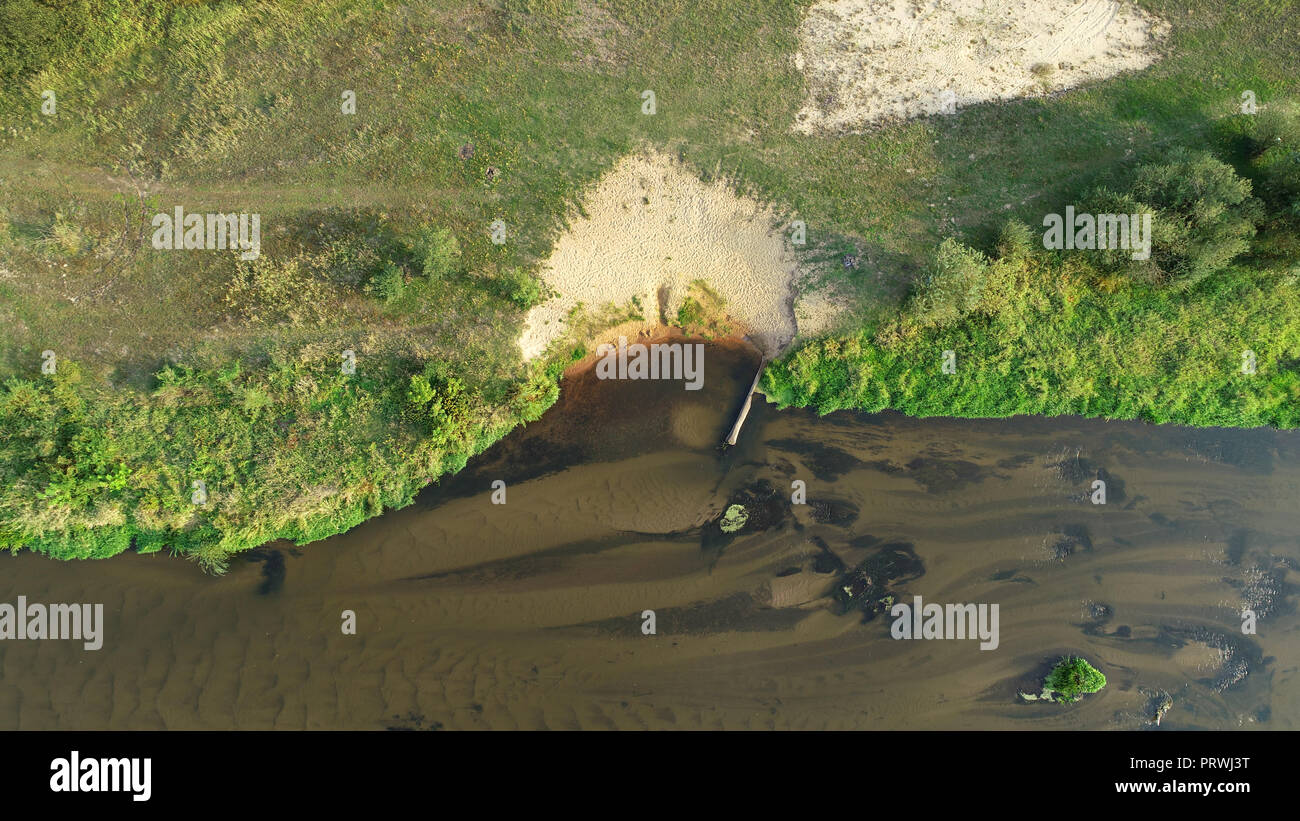 Flying above small wild river hi-res stock photography and images - Alamy