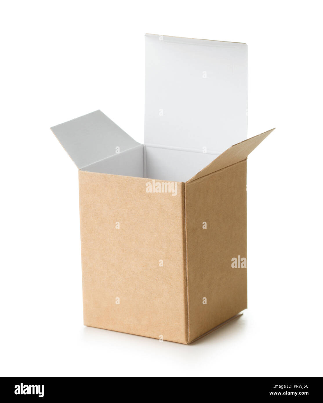 empty brown cardboard box on white background Stock Photo - Alamy