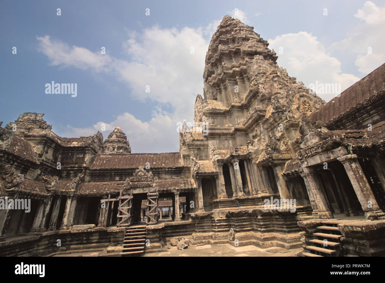 Detail of the ancient Angkor Wat Temple in the Angkor Area, near Siem ...