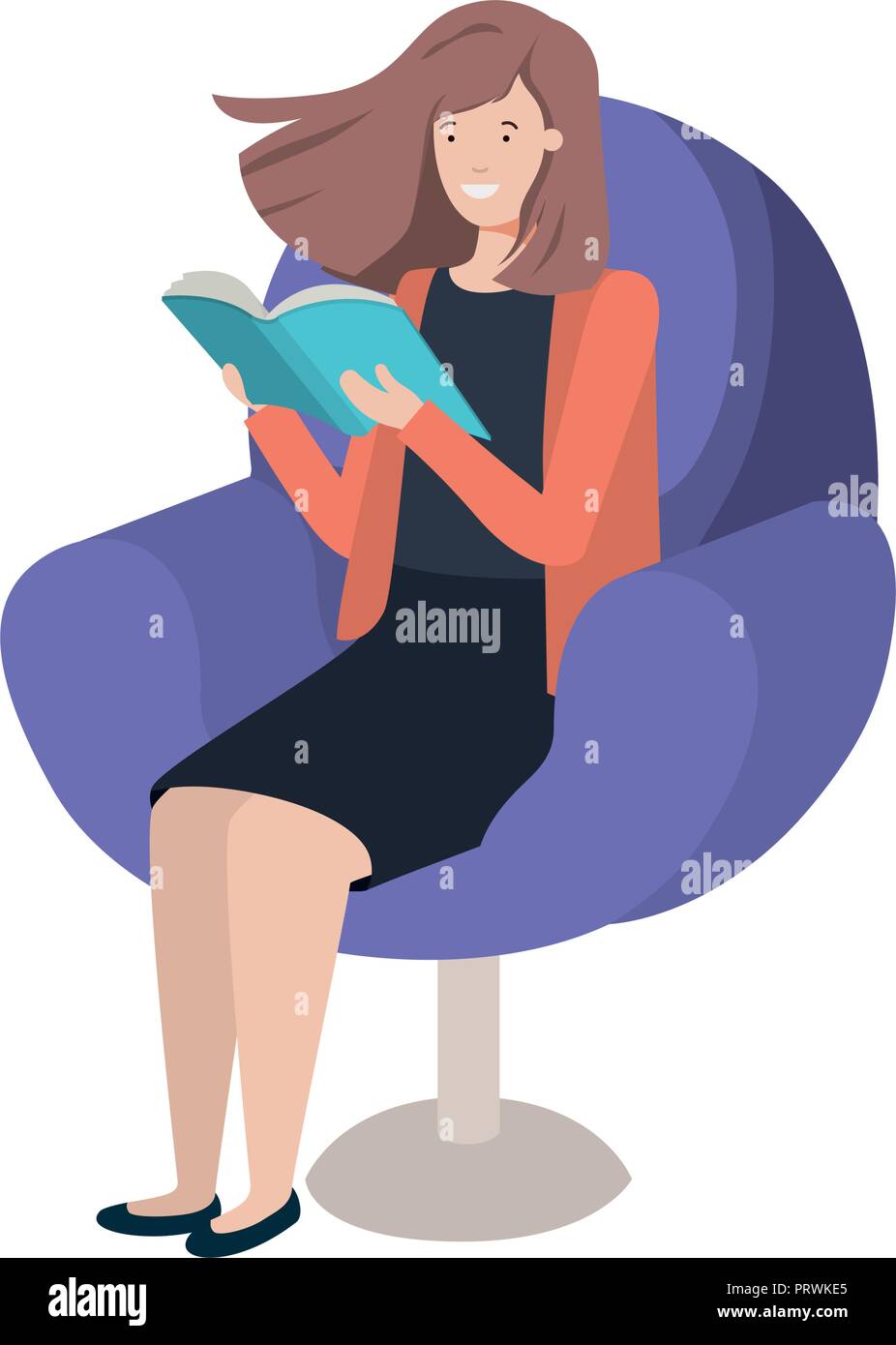 Student reading in sofa Stock Vector Images - Alamy