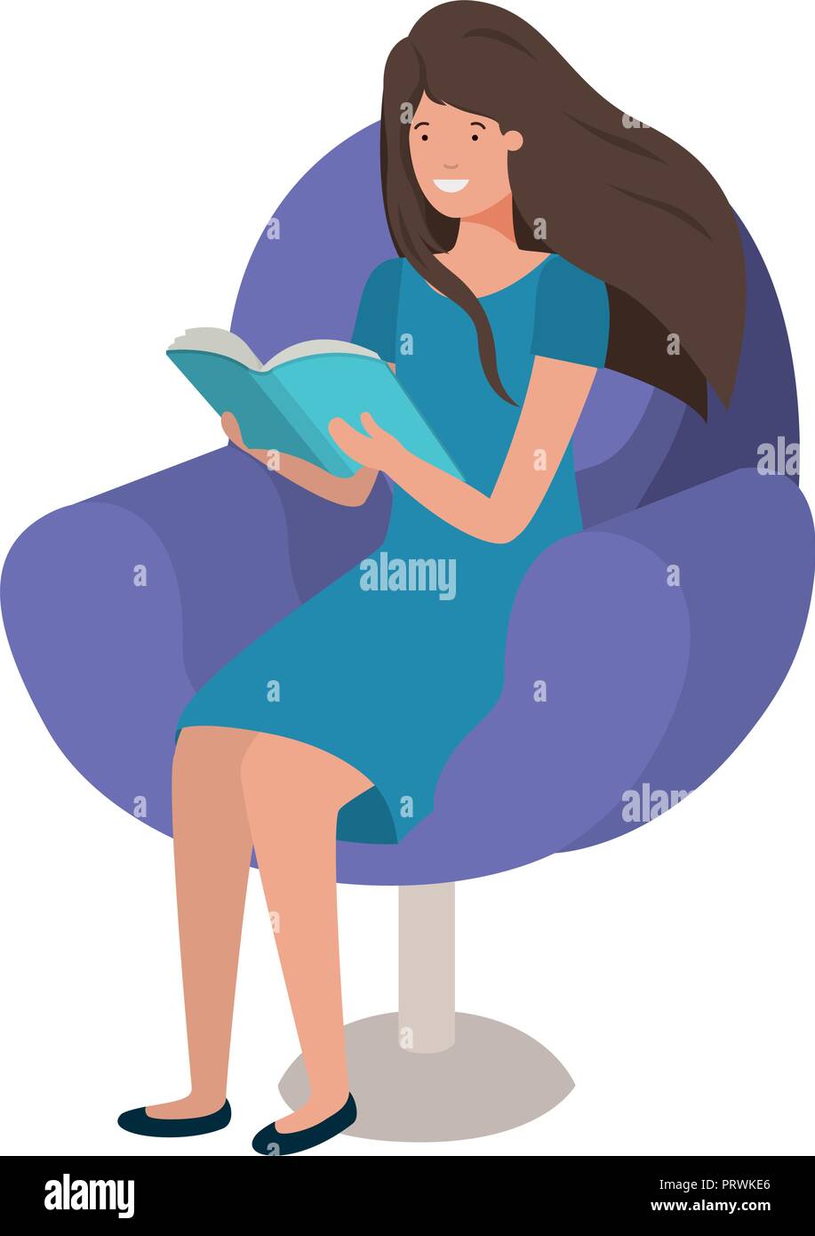 Student reading in sofa Stock Vector Images - Alamy