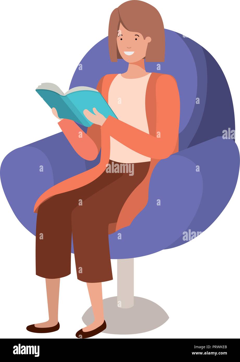 Student reading in sofa Stock Vector Images - Alamy