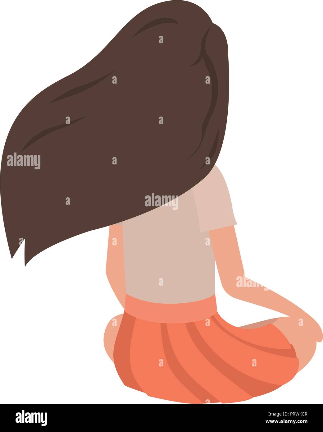 teenager girl sitting on his back avatar character Stock Vector Image ...