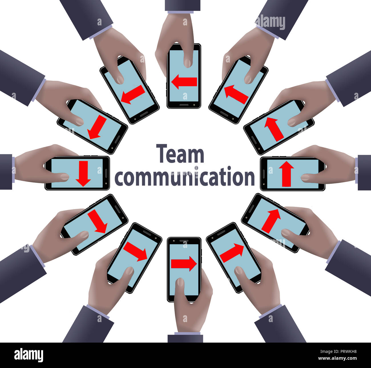 Business communication, cell communication, teamwork, team building ...