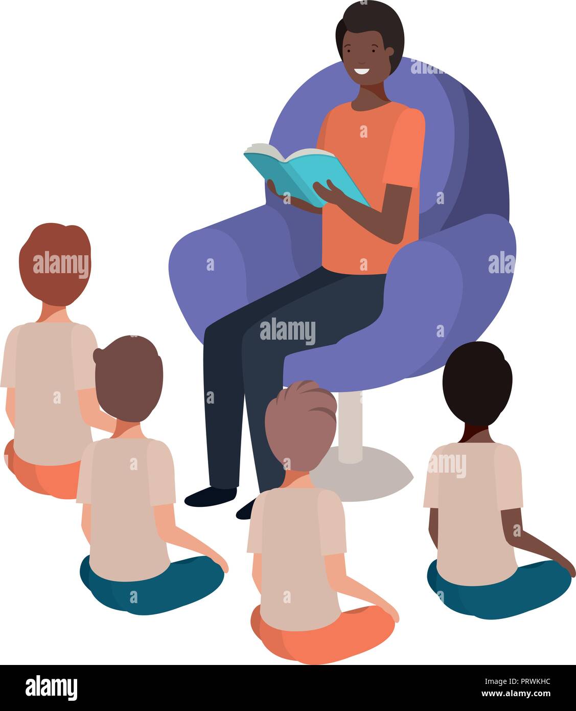African man sitting reading book Stock Vector Images - Alamy