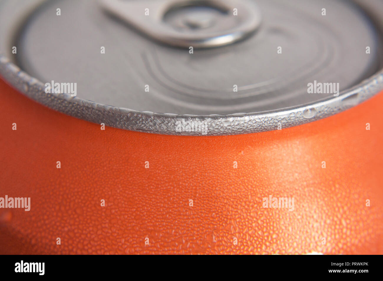 Aluminum orange can. Poster. Closeup Stock Photo - Alamy