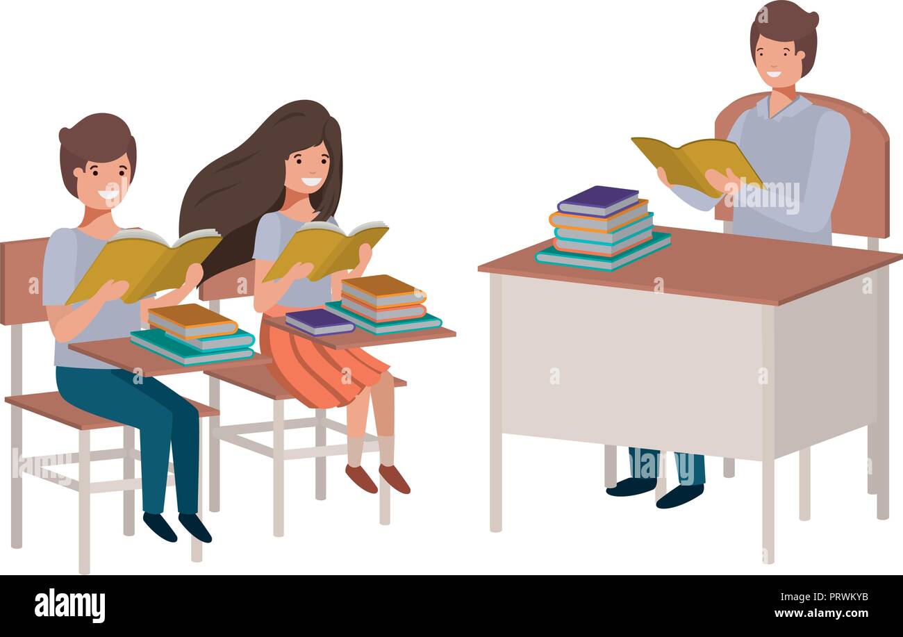 teacher reading in the classroom with students Stock Vector Image & Art ...