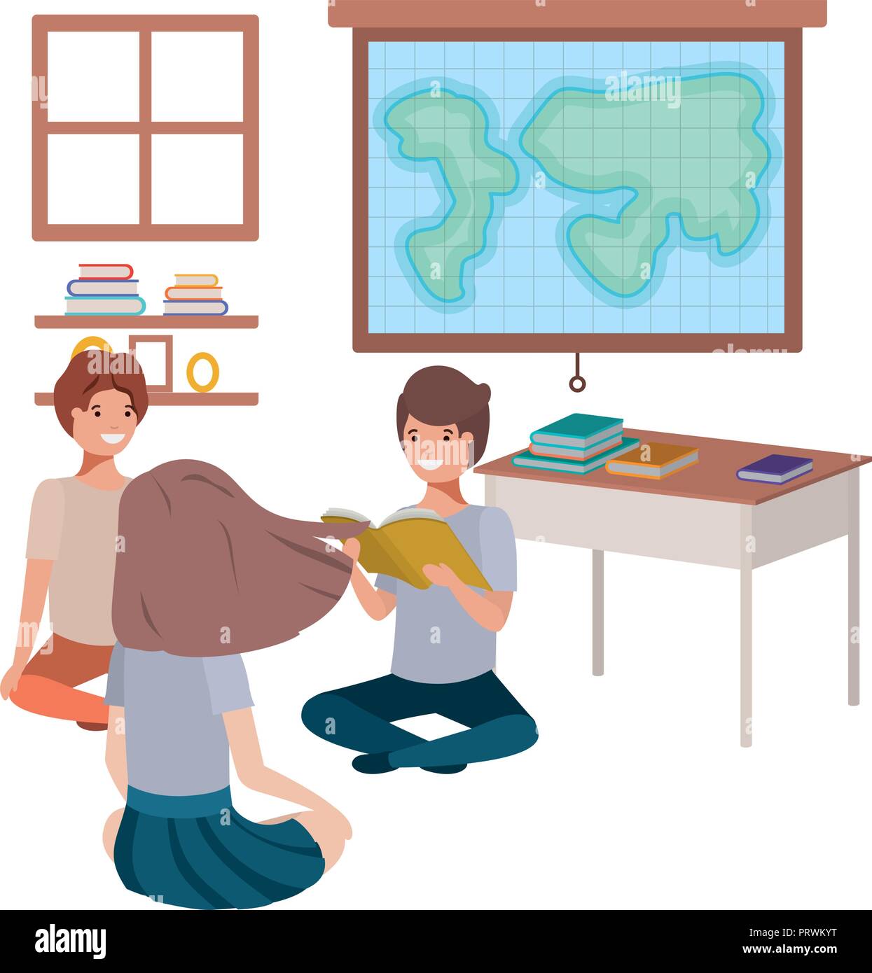 young students in geography classroom Stock Vector Image & Art - Alamy