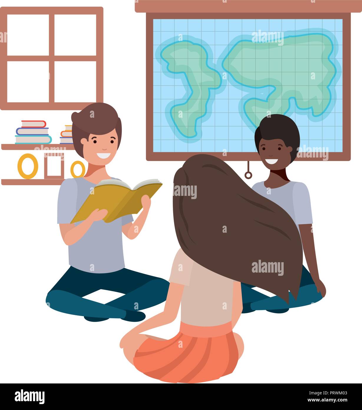 young students in geography classroom Stock Vector Image & Art - Alamy